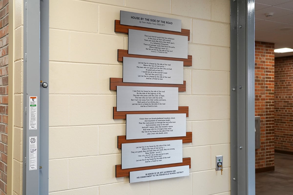 Dodgeville Poem Dedication plaque