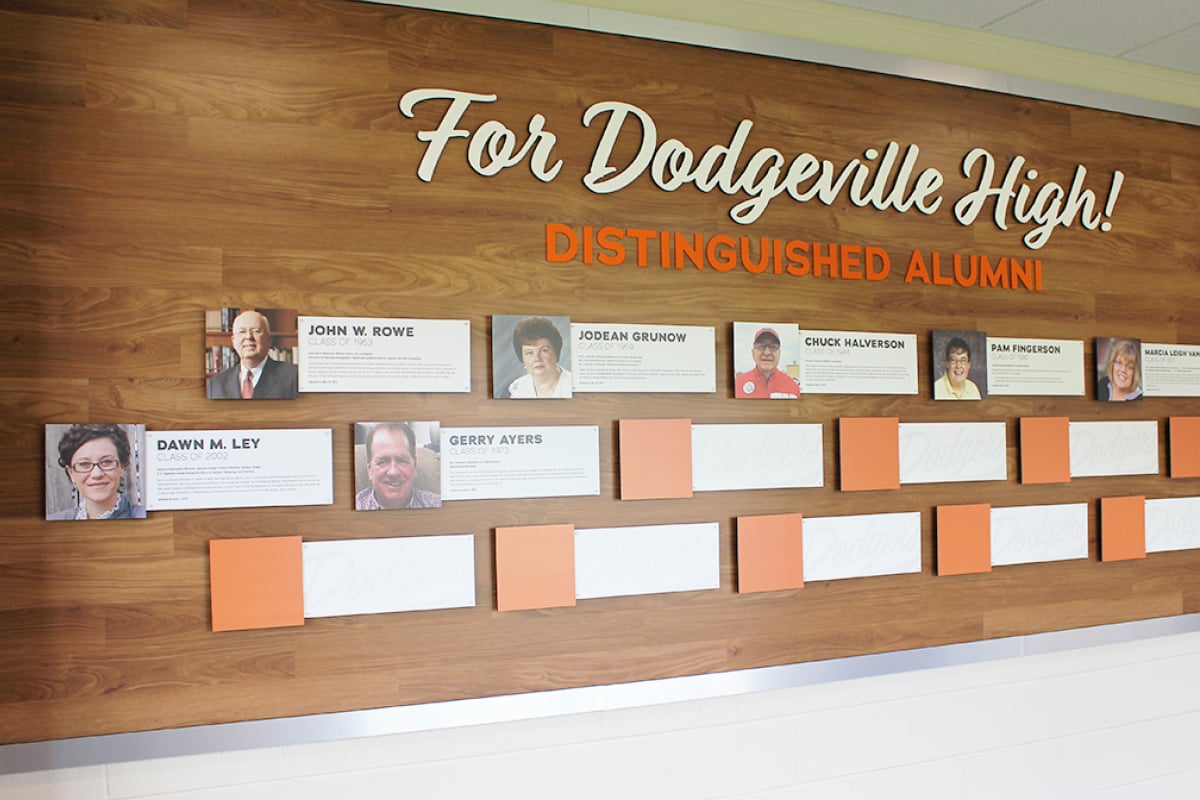 Dodgeville High school Distinguished Alumni Display